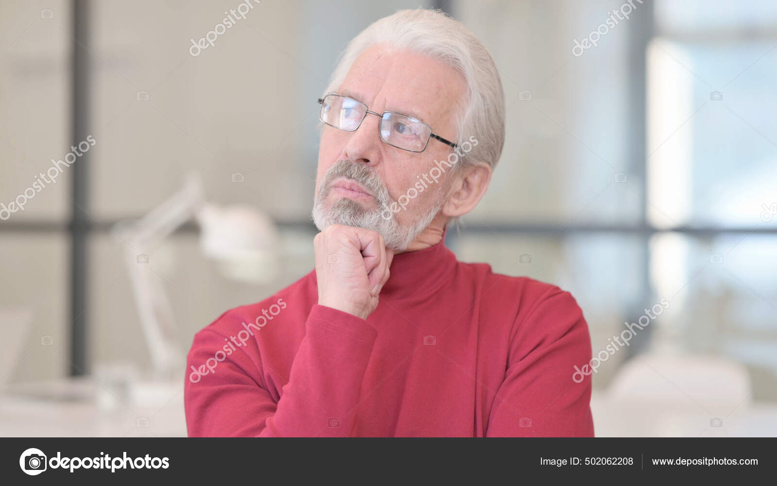 Portrait of Old Man Thinking New Plan — Stock Photo © mustang.marshal ...