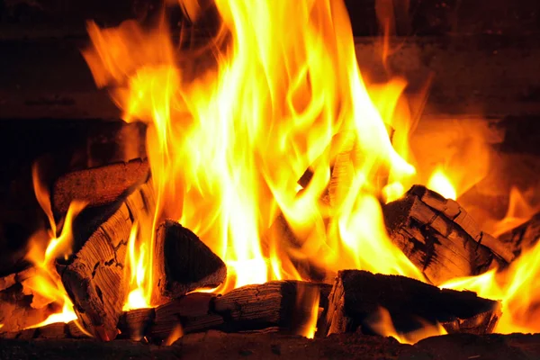Fire in a fireplace — Stock Photo © sergeyksen #4125979