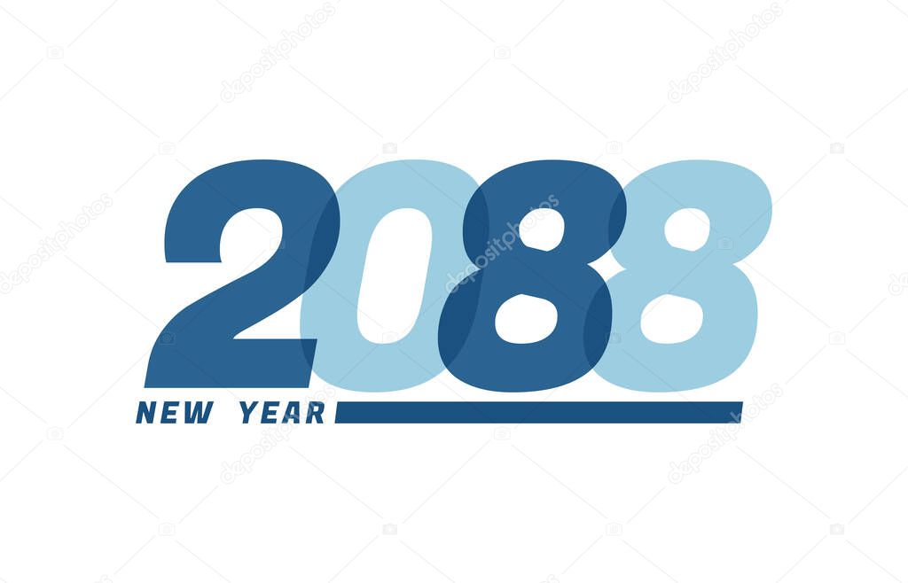 Feliz Año Nuevo 2088. Feliz Año Nuevo 2088 diseño de texto para el ...