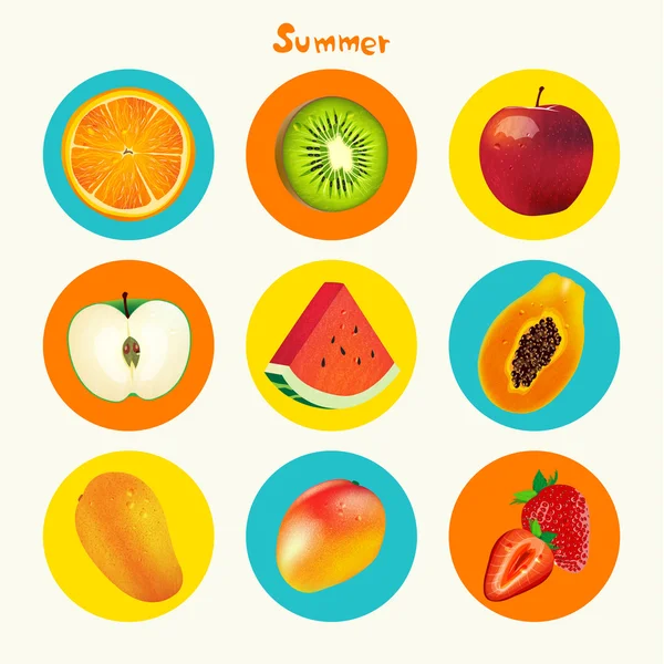 Gorgeous shiny fruit icon set Stock Vector Image by ©Krisdog #6577709