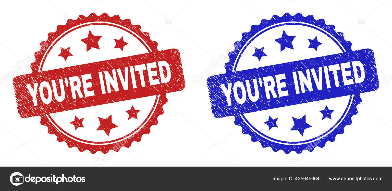 YOURE INVITED Rosette Stamp Seals with Scratched Surface Stock Vector ...