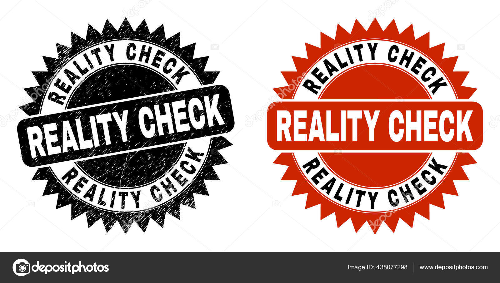 REALITY CHECK Black Rosette Seal with Rubber Texture Stock Vector Image ...