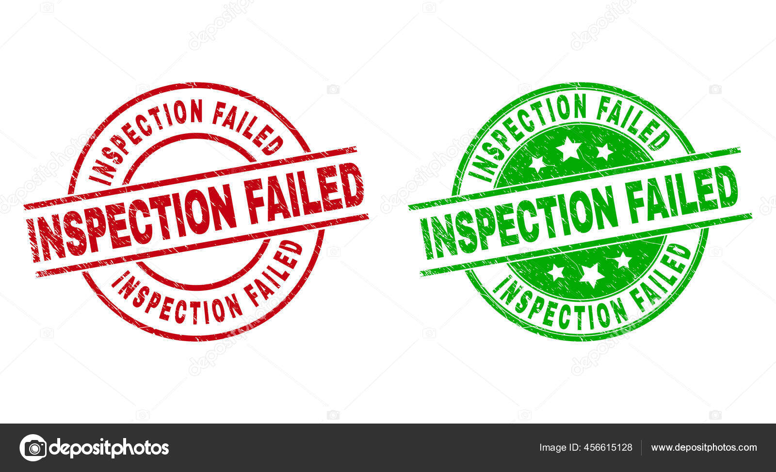 INSPECTION FAILED Round Badges with Unclean Texture Stock Vector Image ...