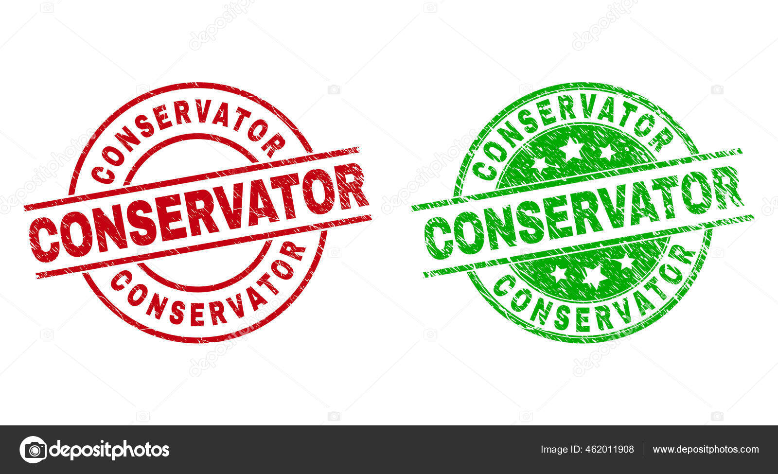 CONSERVATOR Round Seals Using Grunged Style Stock Vector Image by ...