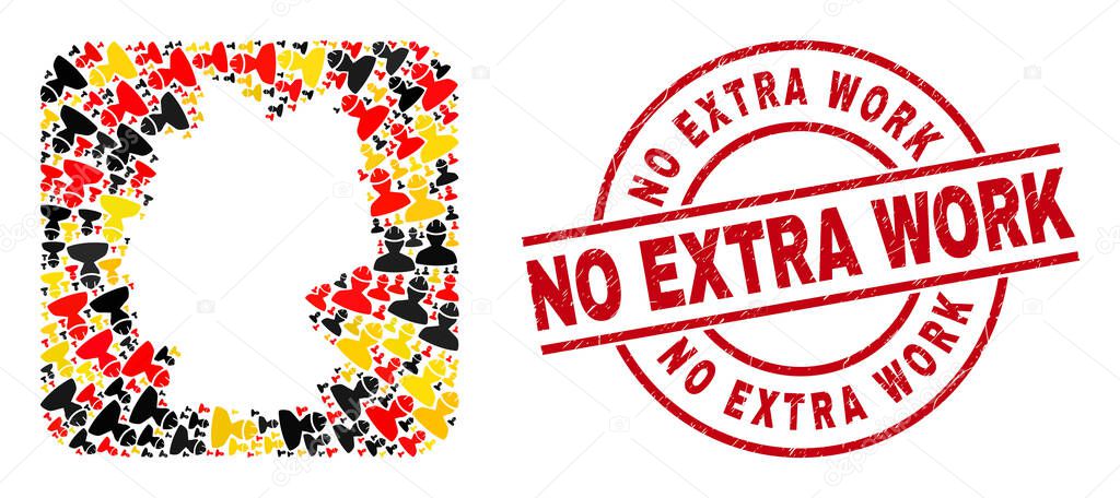 Sello de sello de trabajo extra y mapa alemán Stencil mosaico de ...