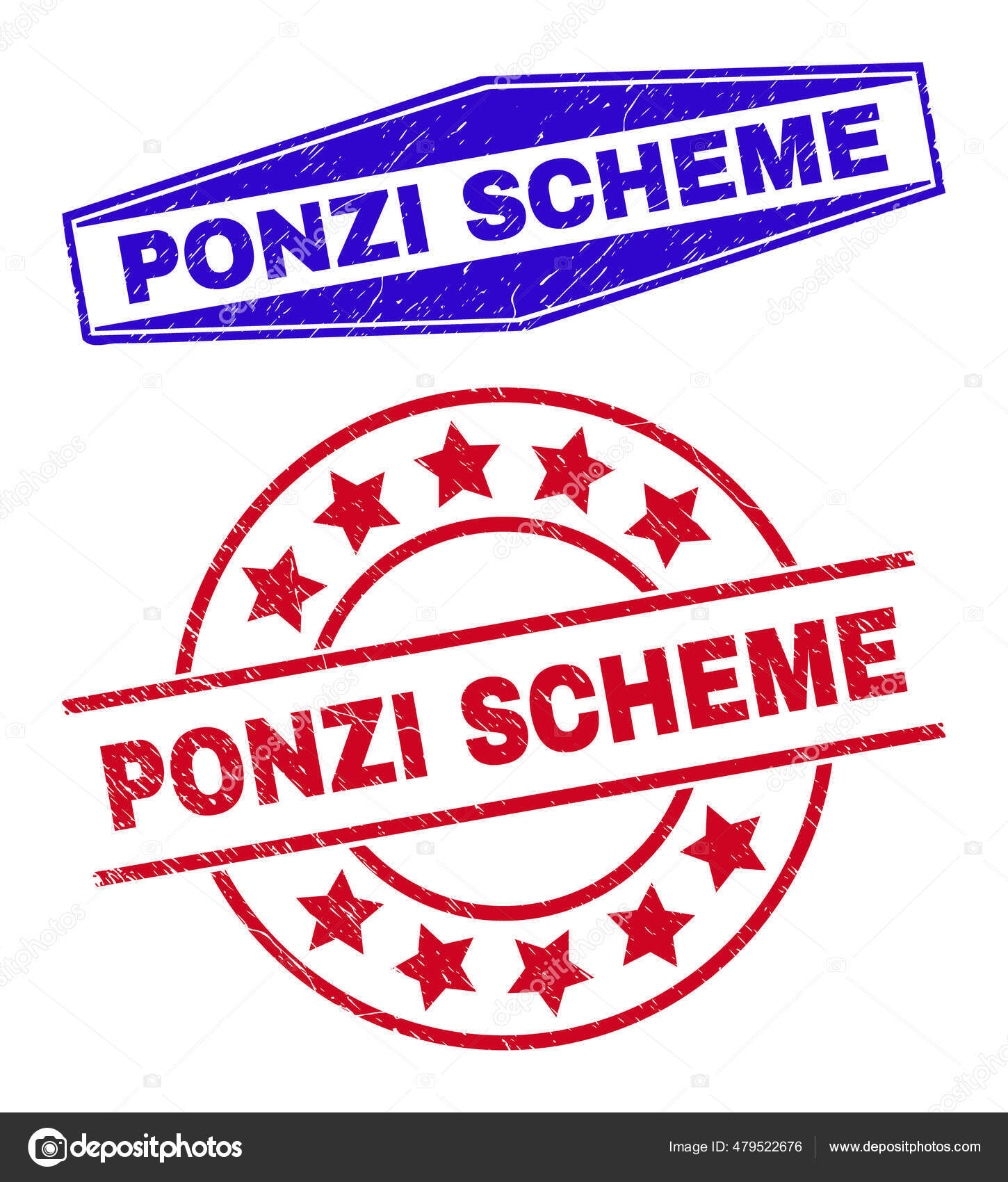 PONZI SCHEME Unclean Seals in Circle and Hexagonal Forms Stock Vector ...