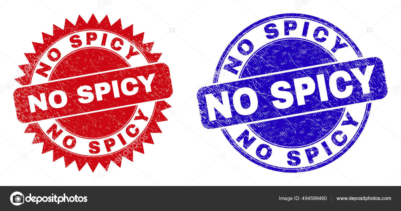 NO SPICY Rounded and Rosette Watermarks with Unclean Style Stock Vector ...