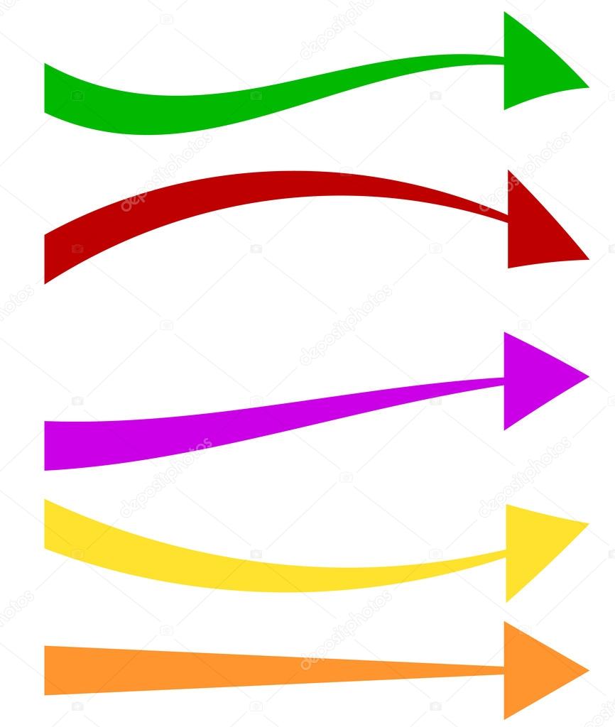 Set of colorful arrow shapes. — Stock Vector © vectorguy #115620780
