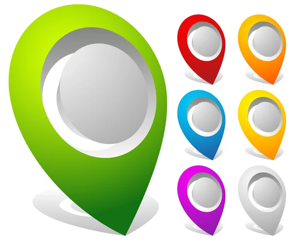 Map marker, map pin vector. Map markers with circles with blank Stock ...