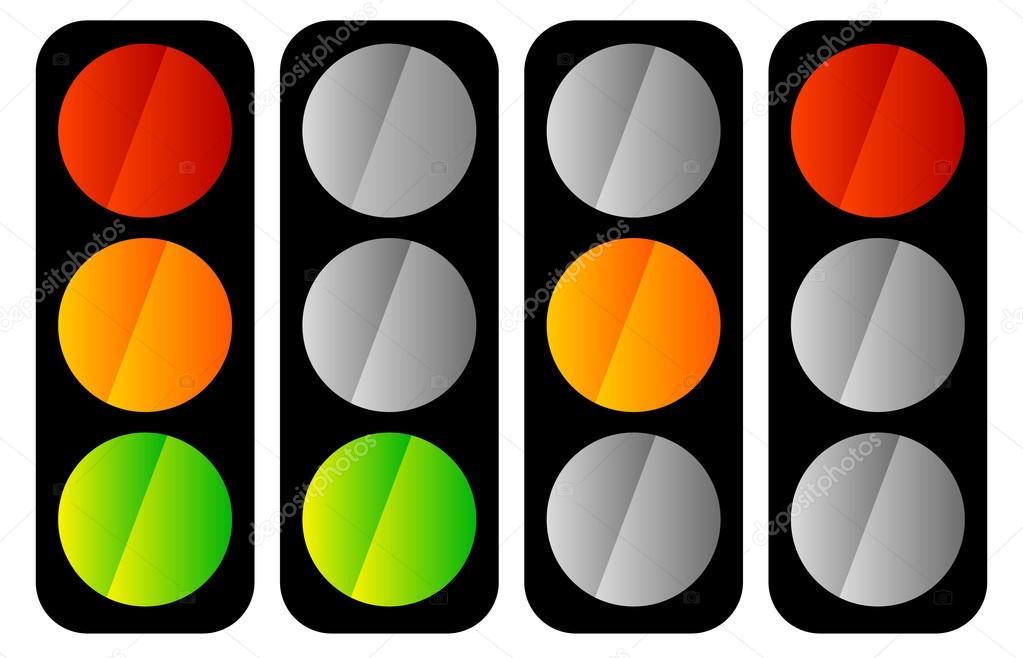 Ampel. Ampelsymbole gesetzt - Vektorgrafik: lizenzfreie Grafiken ...
