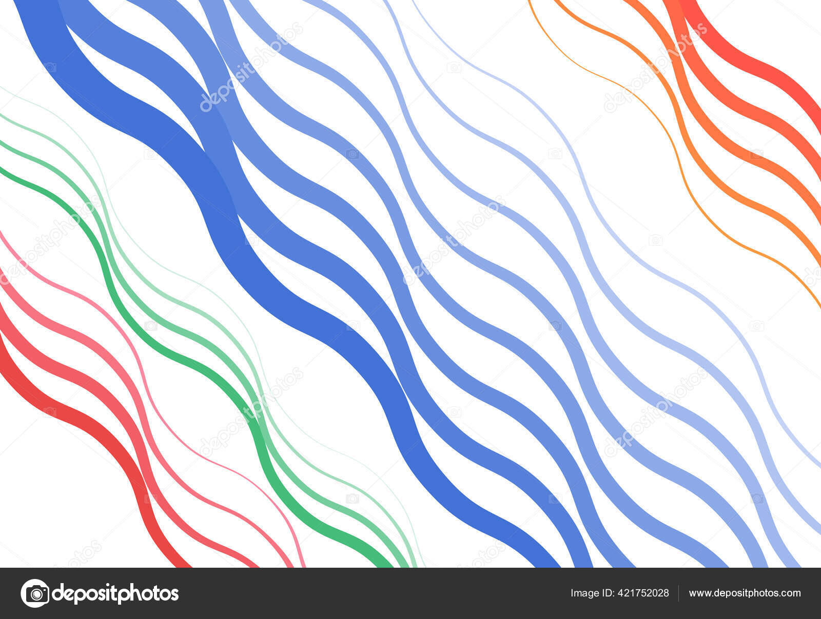 Colorful Wavy Waving Undulating Billowy Diagonal Olbique Slanting Skew ...