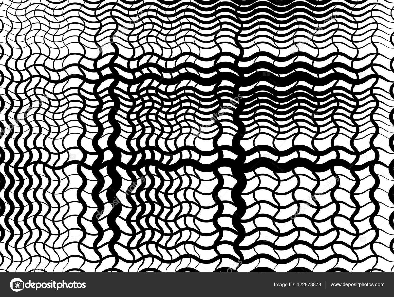 Grid Mesh Wavy Undulating Waving Billowy Lines Abstract Black White ...