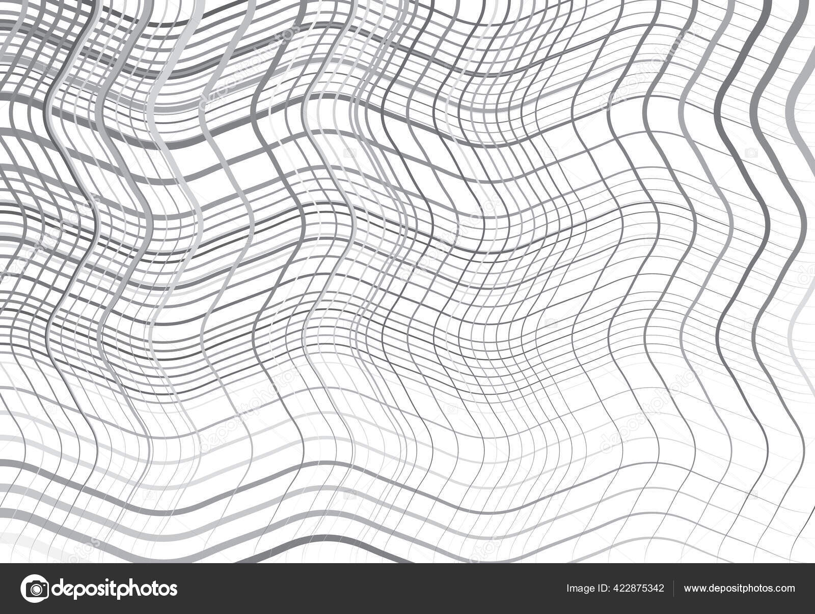 Grid Mesh Wavy Undulating Waving Billowy Lines Abstract Black White ...