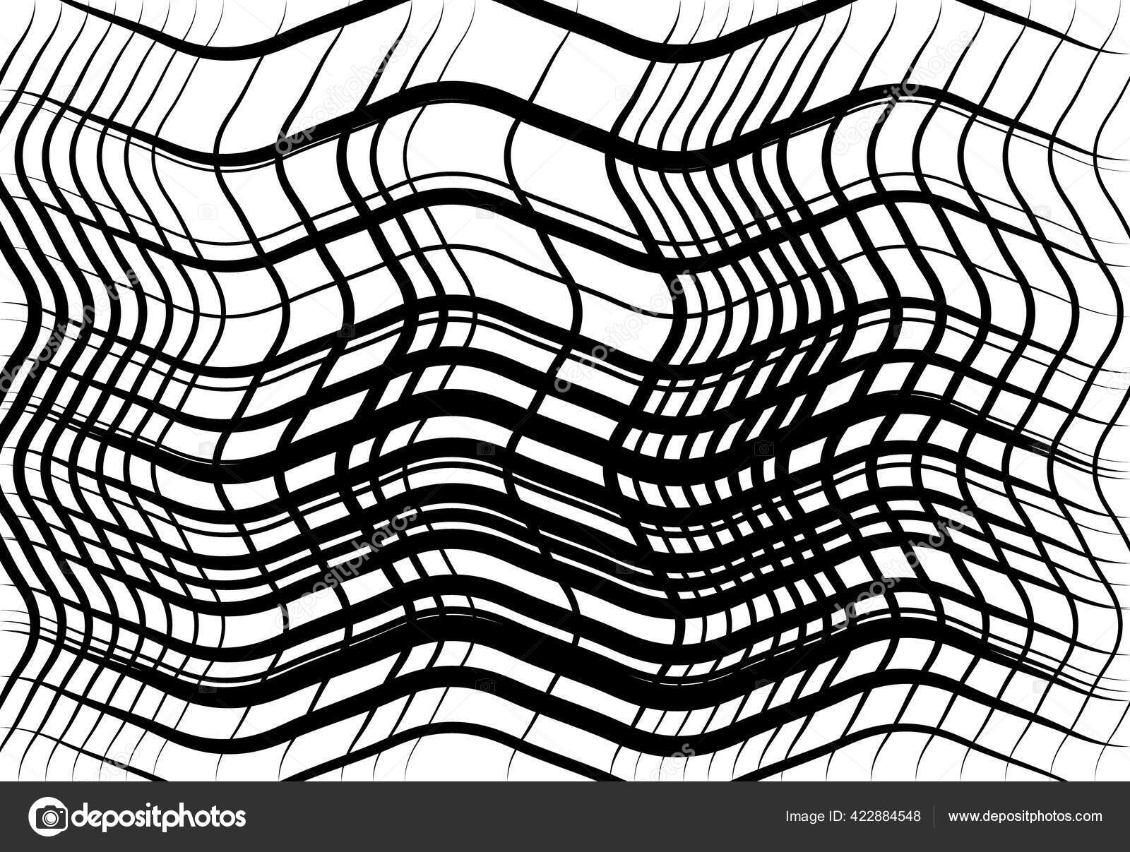 Grid Mesh Wavy Undulating Waving Billowy Lines Abstract Black White ...