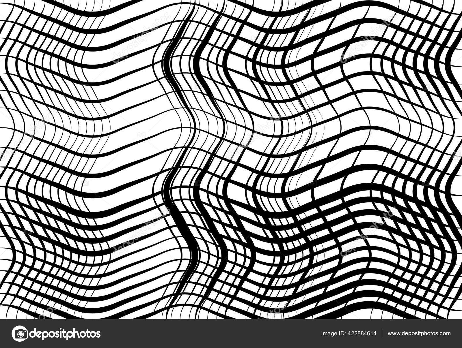 Grid Mesh Wavy Undulating Waving Billowy Lines Abstract Black White ...