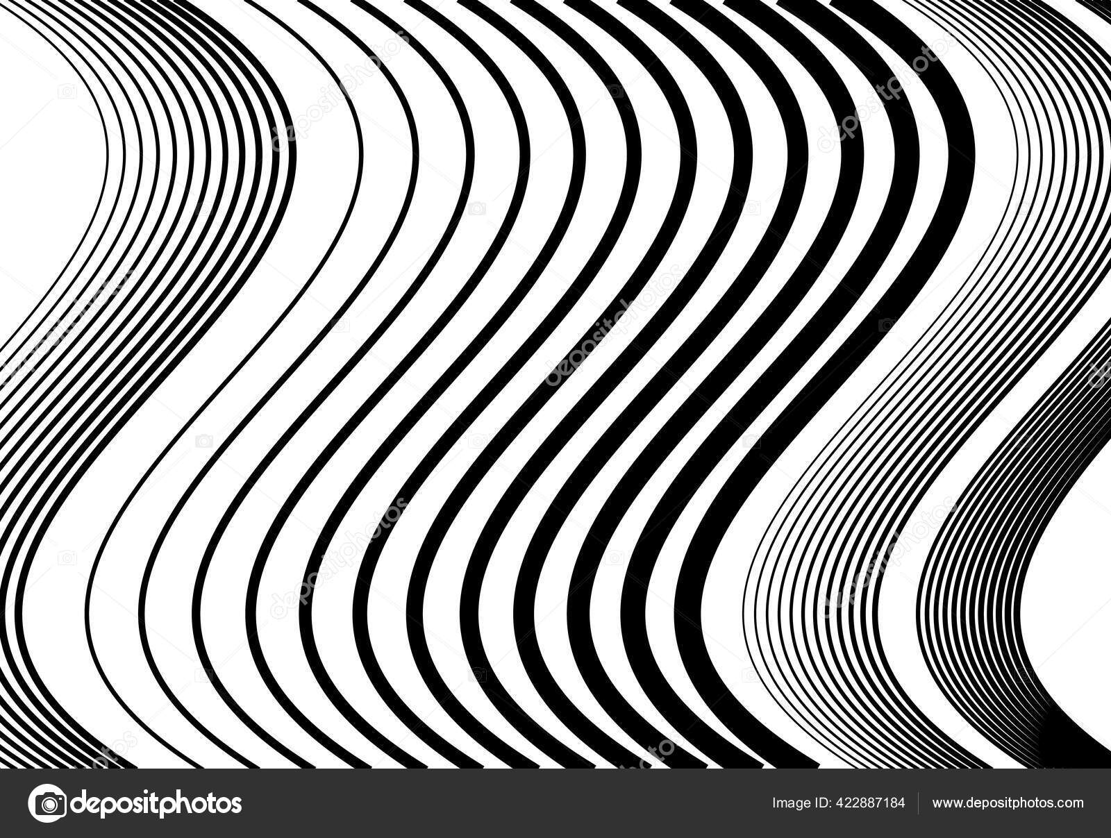 Wavy Waving Undulating Billowy Lines Stripes Abstract Design Element ...