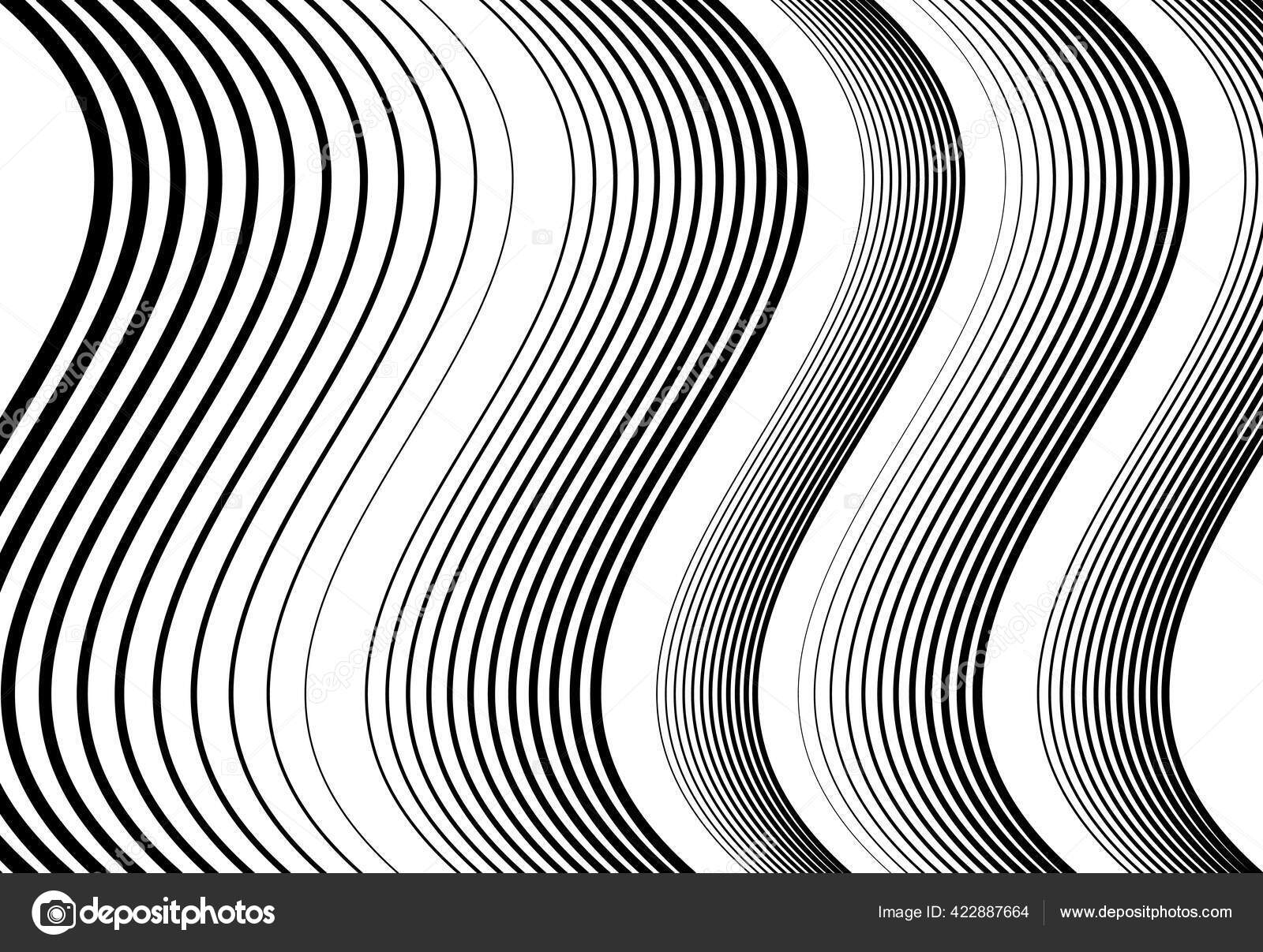 Wavy Waving Undulating Billowy Lines Stripes Abstract Design Element ...
