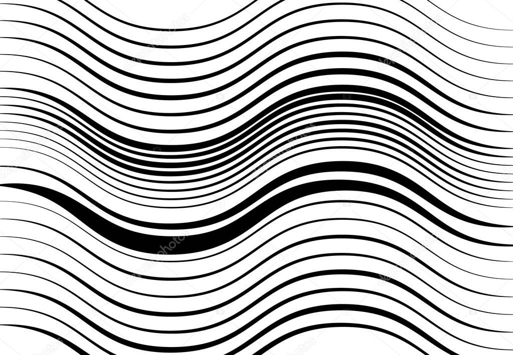 Líneas onduladas, onduladas, onduladas, onduladas, rayas. Líneas de ...