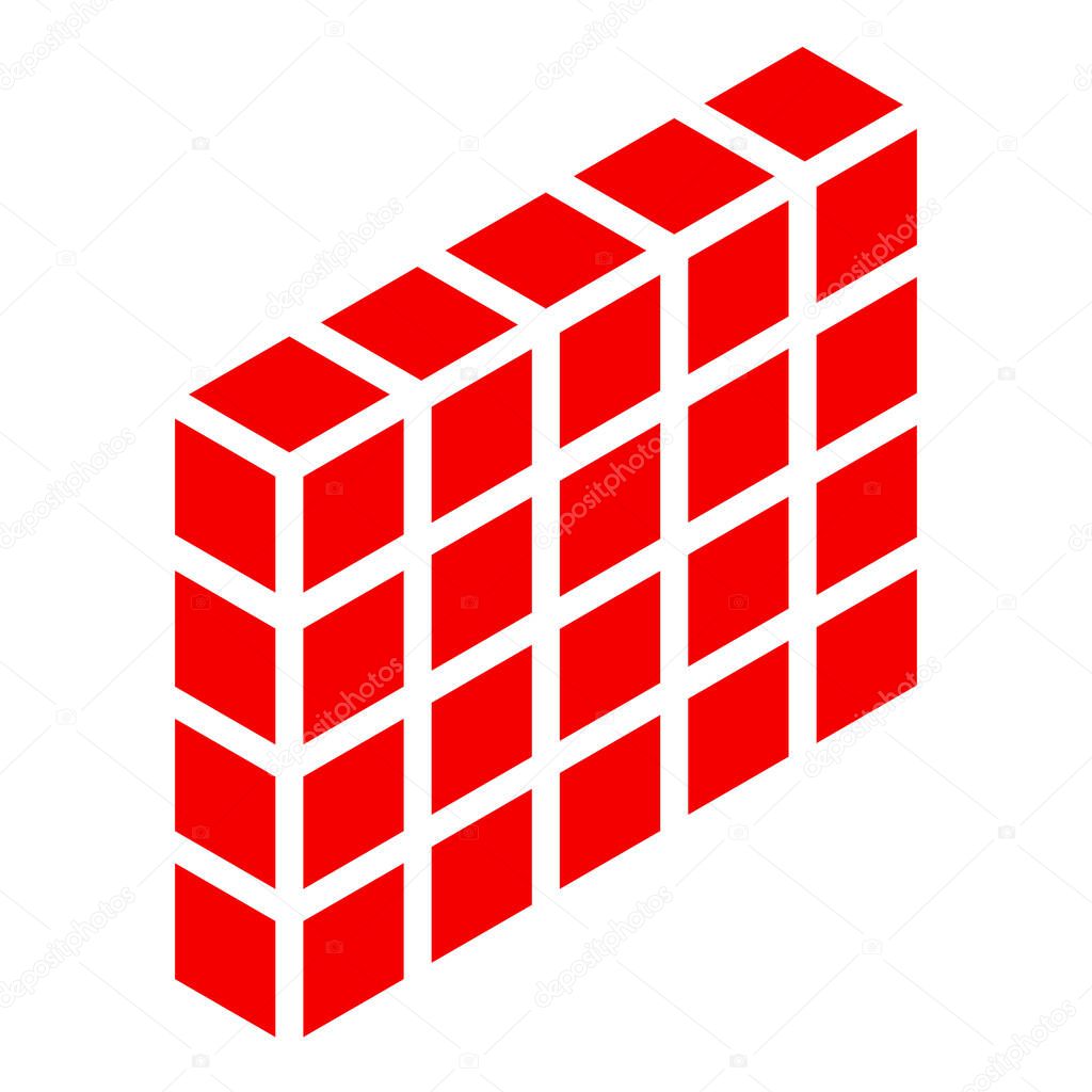 3d pared isom trica, icono del cortafuegos, s mbolo o logotipo. Protector, escudo, icono ...