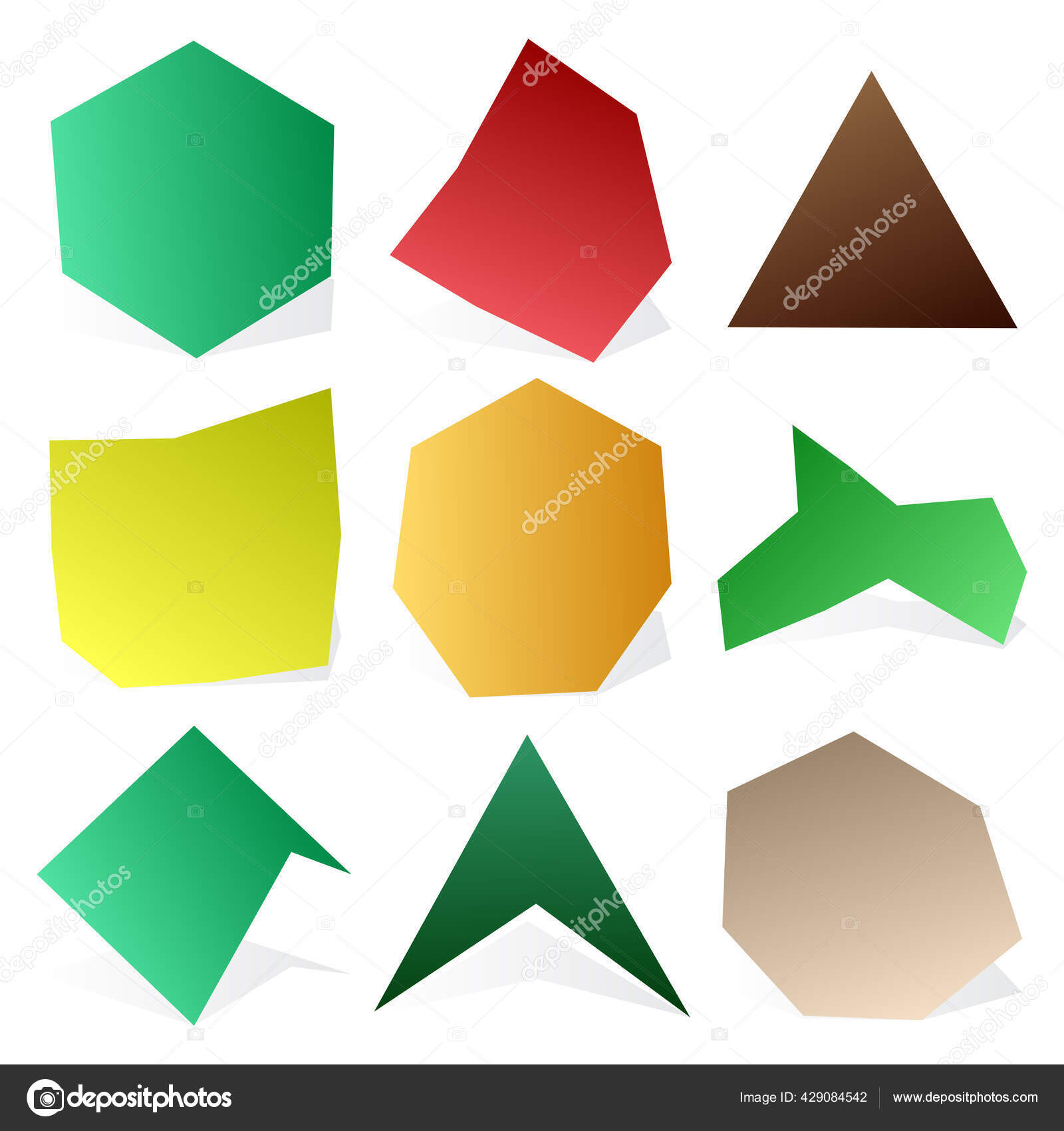 Edgy Geometric Stone Pebble Shapes Simple Basic Angular Angled Element ...