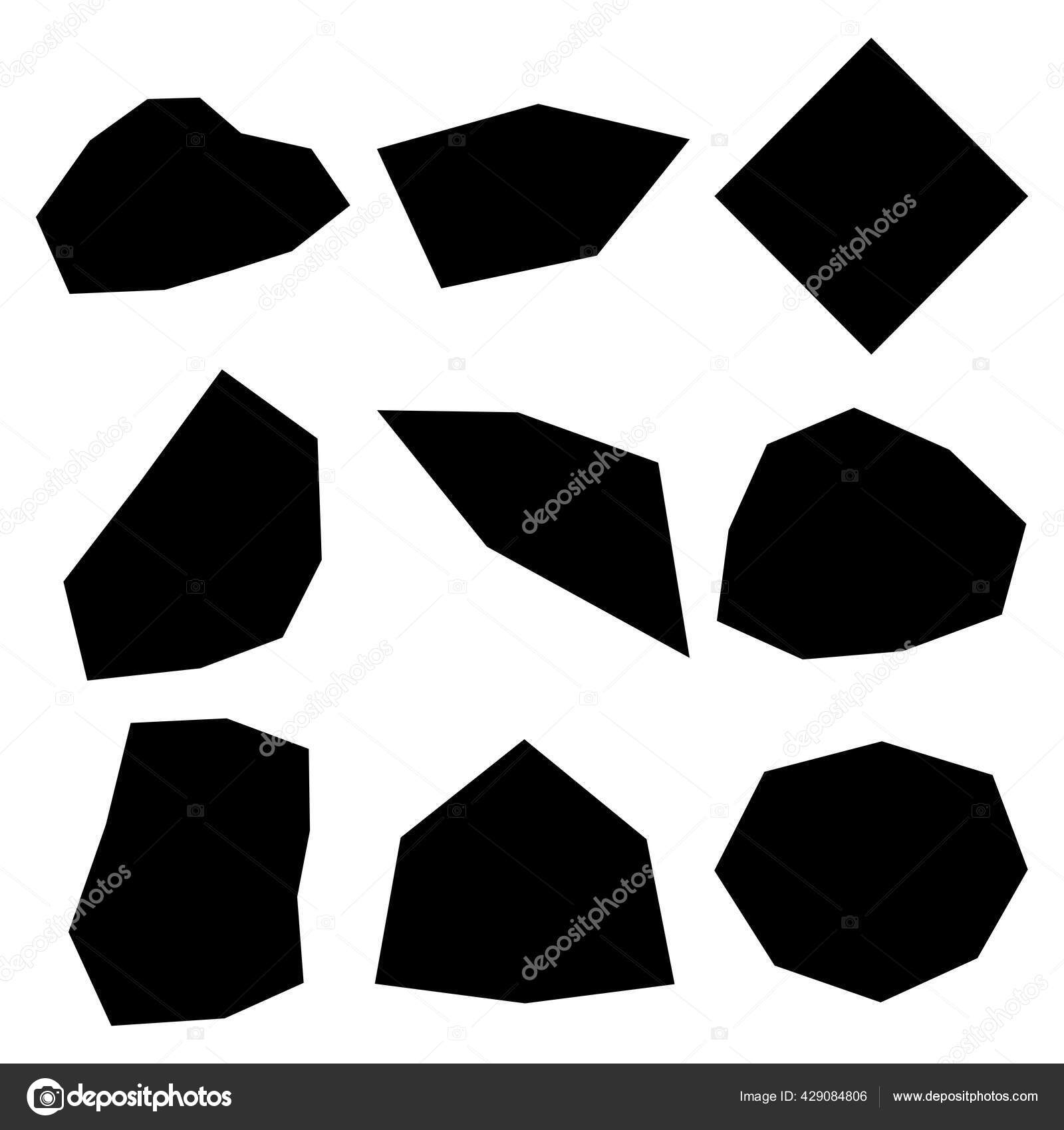 Edgy Geometric Stone Pebble Shapes Simple Basic Angular Angled Element ...