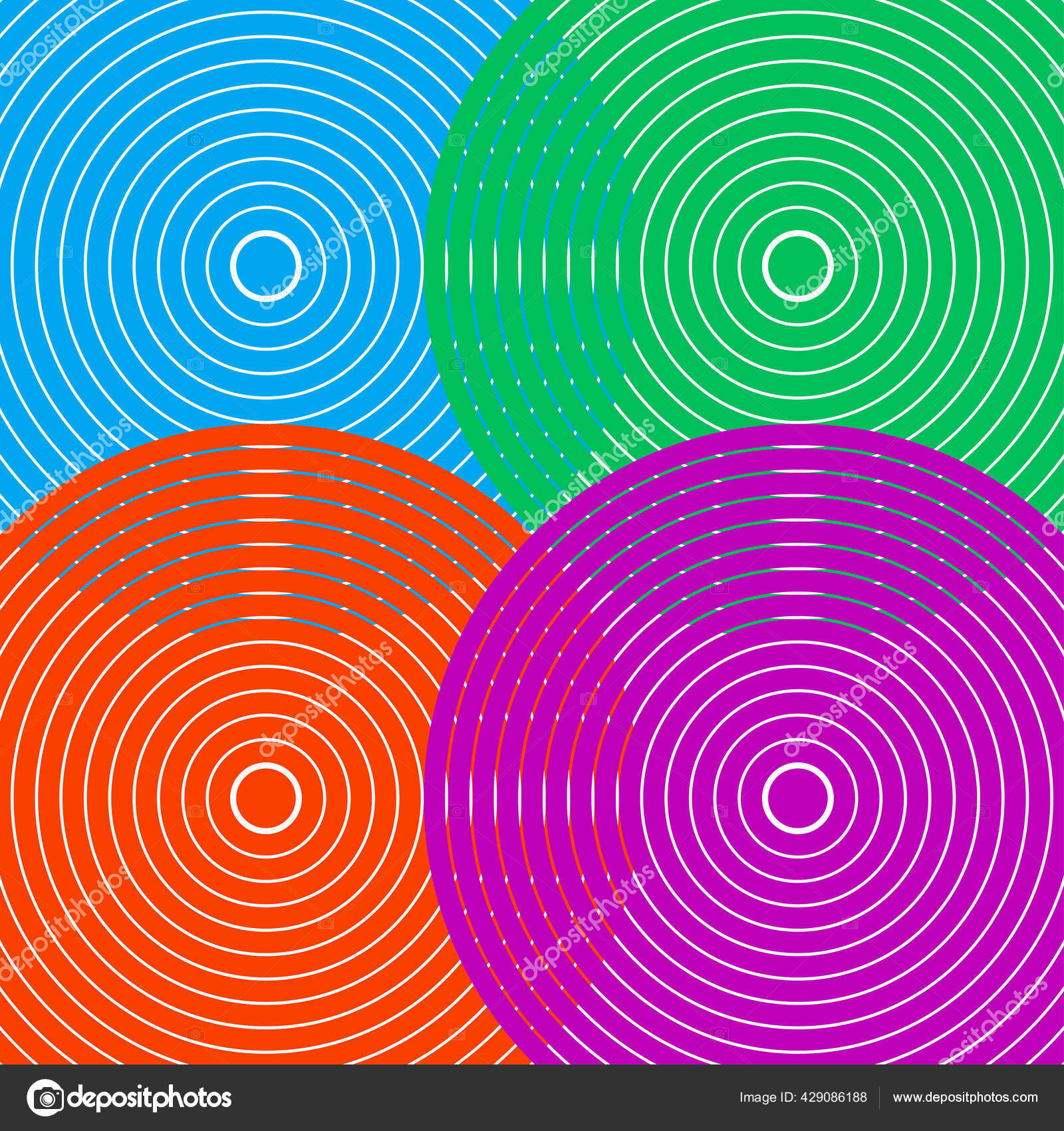 Overlapping Circles Rings Concentric Circular Radial Vector Element Set ...