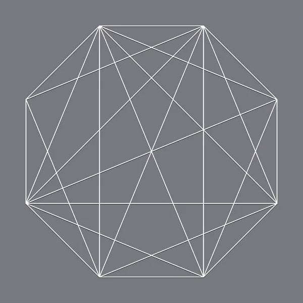 Geometric Polygon Diagonal Angles Drawn Geometry Vector Design Shape ...