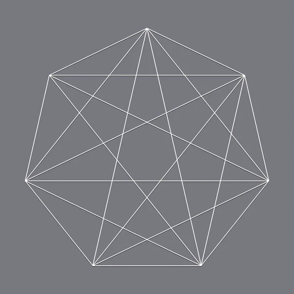 Geometric Polygon Diagonal Angles Drawn Geometry Vector Design Shape ...