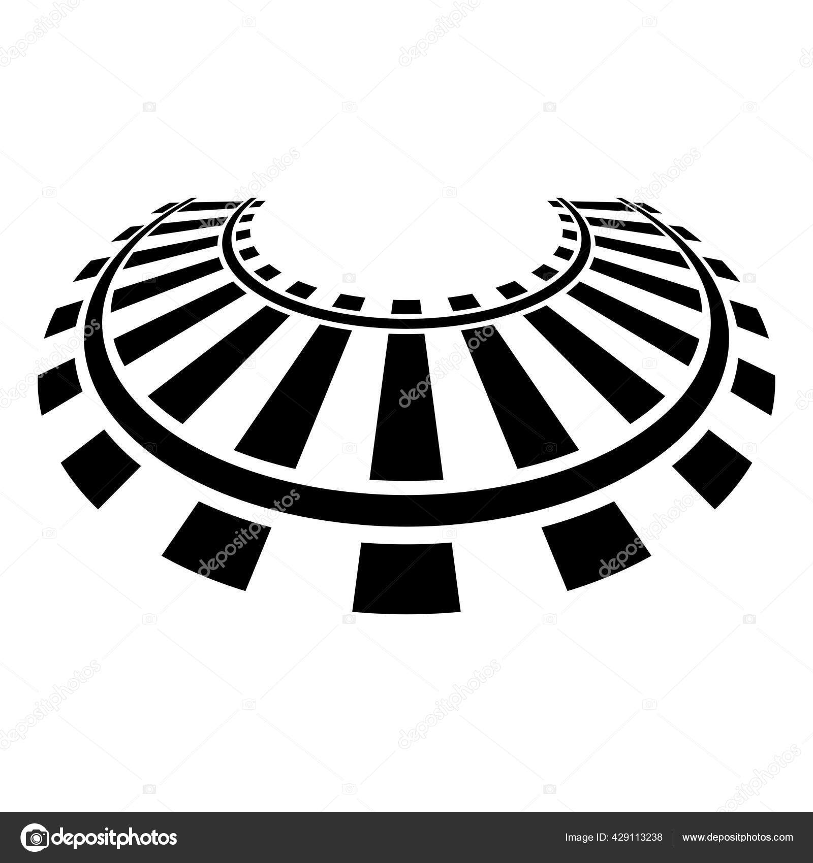 Jernbane Tog Spor Jernbane Kontur Silhuet Vektor Sporvogn Metro ...