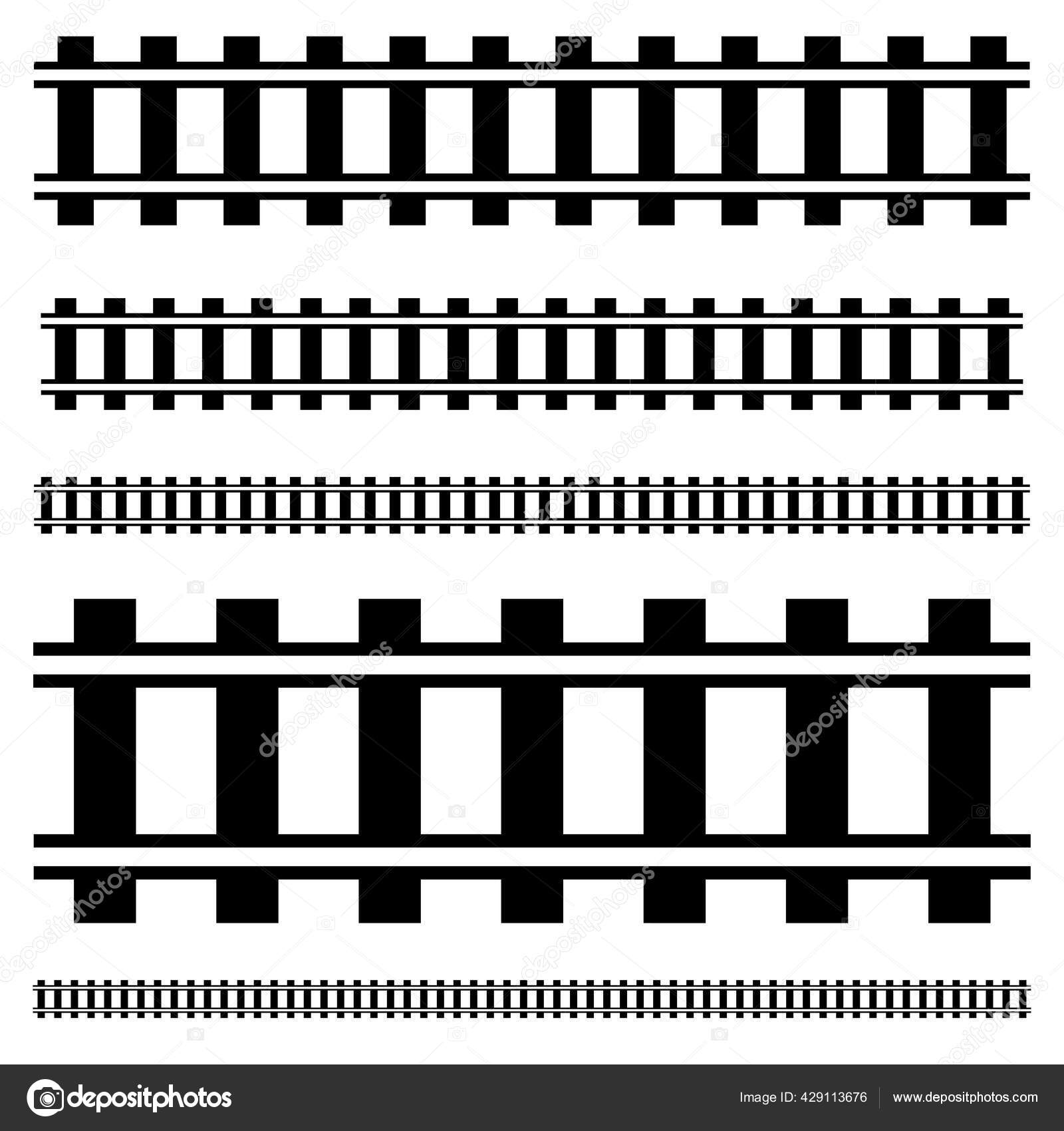 Kereta Api Rel Kereta Api Kontur Kereta Api Siluet Vektor Vektor Stok ...