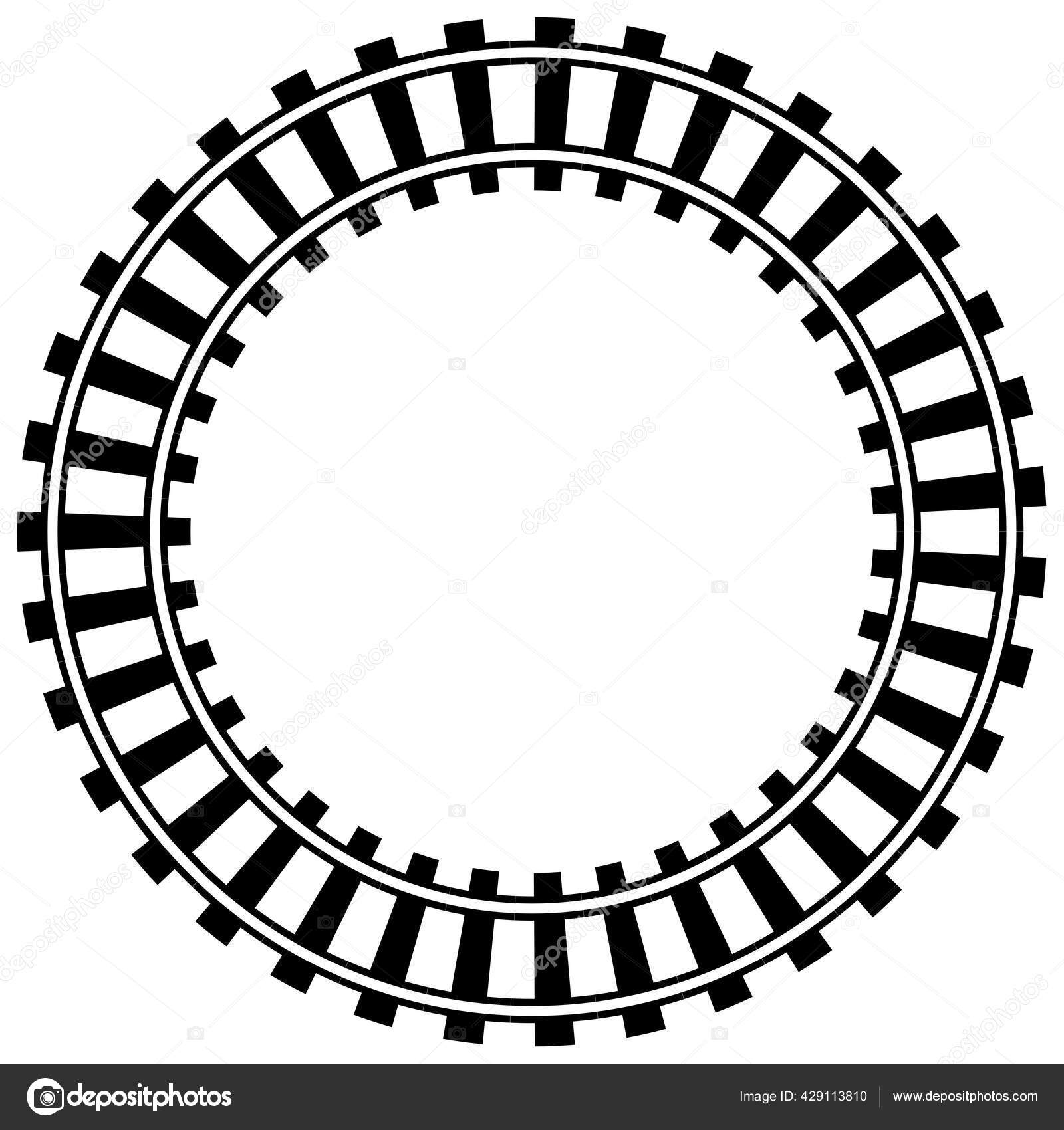 Kereta Api Rel Kereta Api Kontur Kereta Api Siluet Vektor Vektor Stok ...