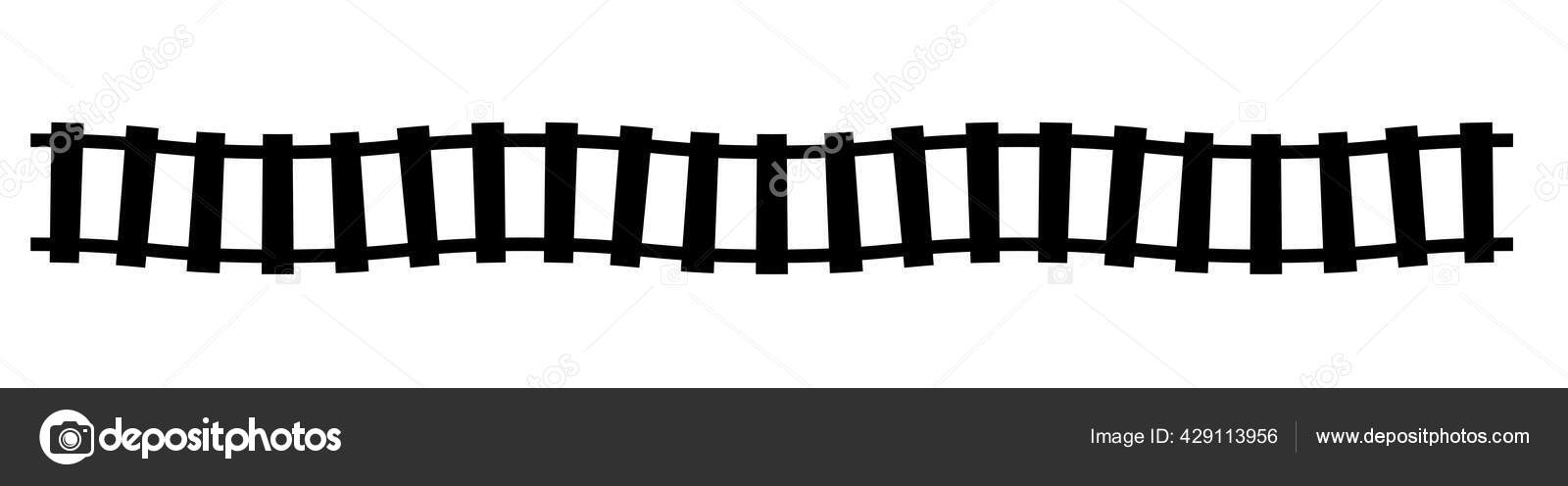 Jernbane Tog Spor Jernbane Kontur Silhuet Vektor Sporvogn Metro ...