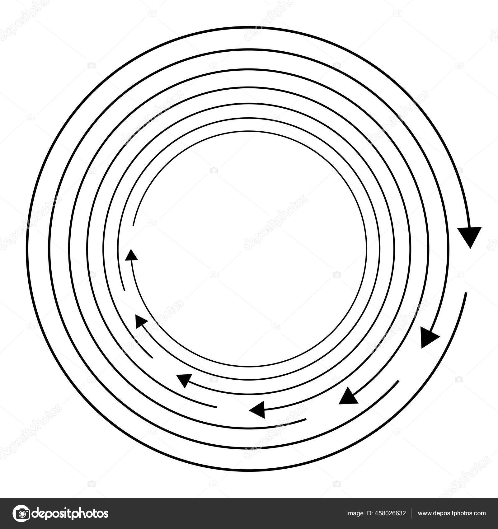 Rotating Arrows Concentric Radial Circular Arrow Element Cycle Cyclical Cursor Stock Vector by ...
