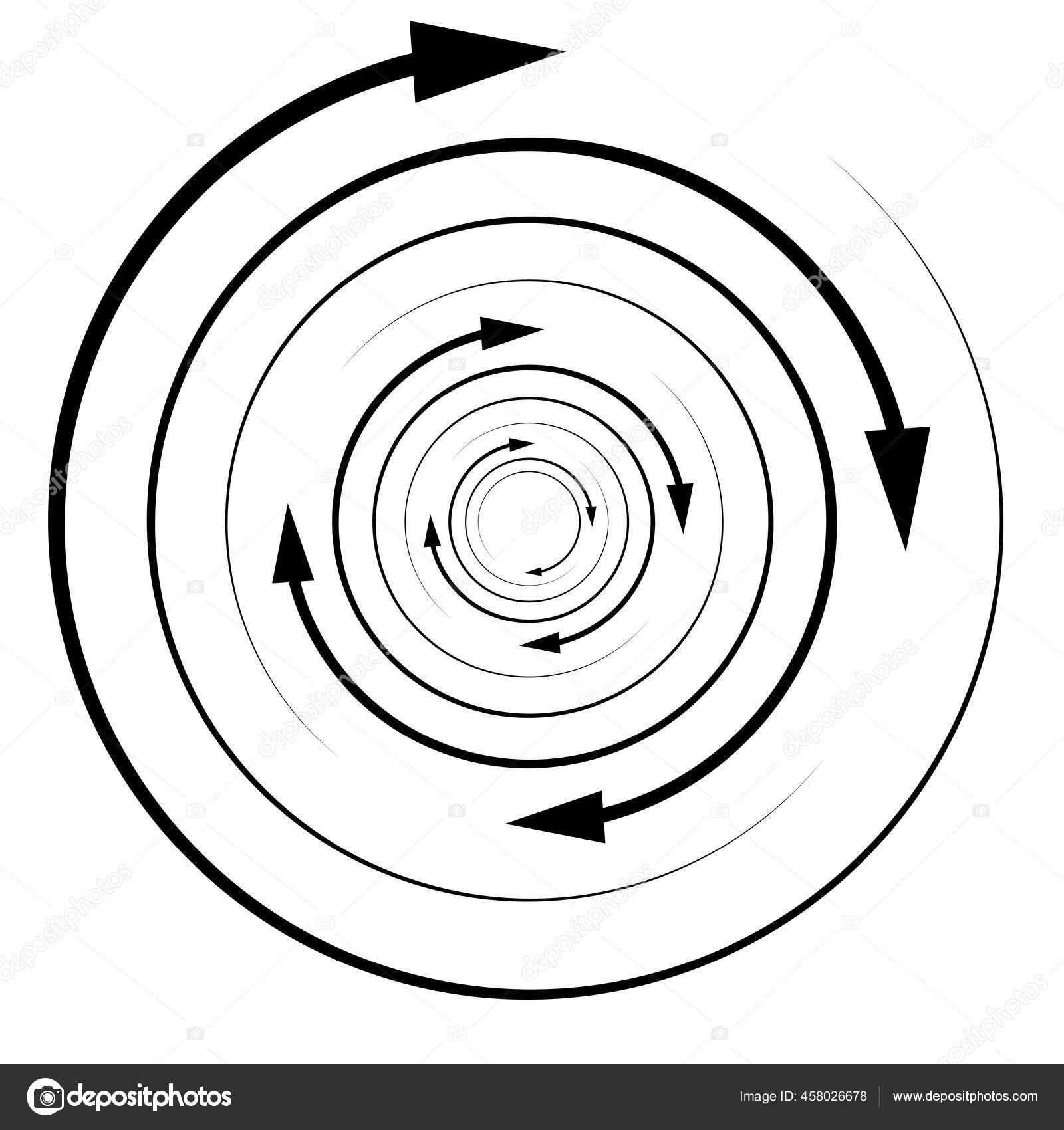 Rotating Arrows Concentric Radial Circular Arrow Element Cycle Cyclical Cursor Stock Vector by ...