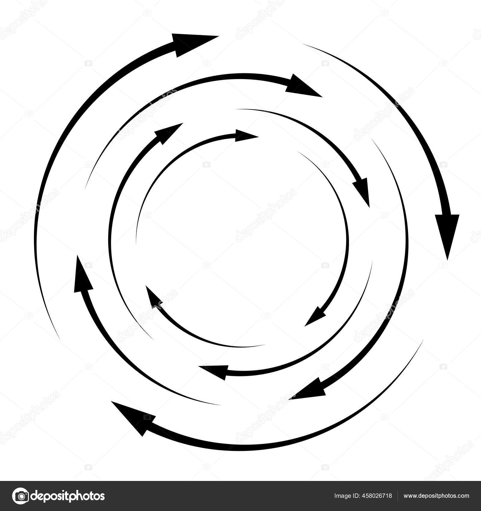 Rotating Arrows Concentric Radial Circular Arrow Element Cycle Cyclical Cursor Stock Vector by ...