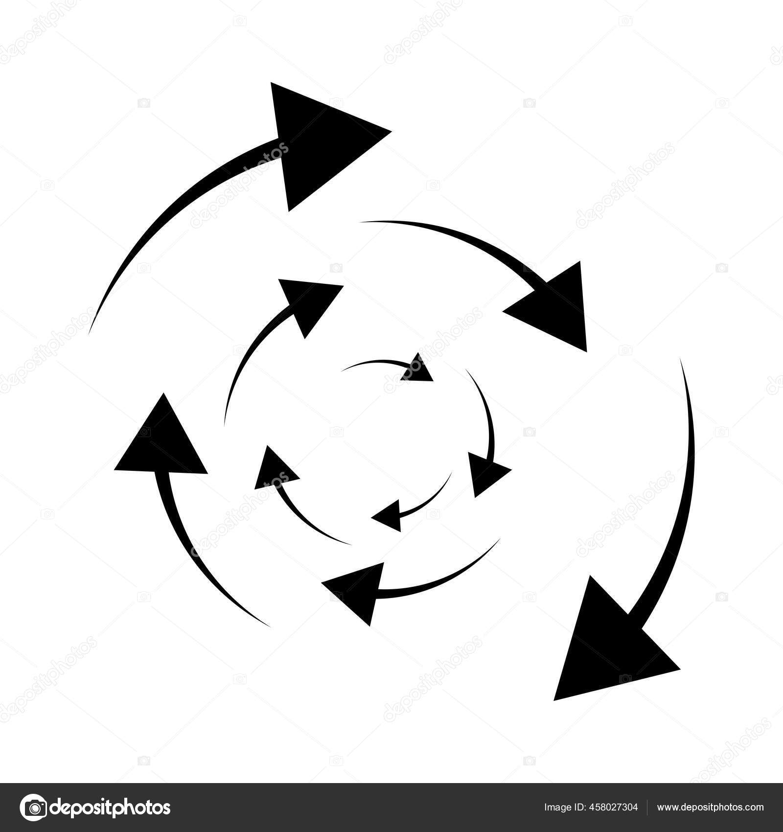 Rotating Arrows Concentric Radial Circular Arrow Element Cycle Cyclical Cursor Stock Vector by ...