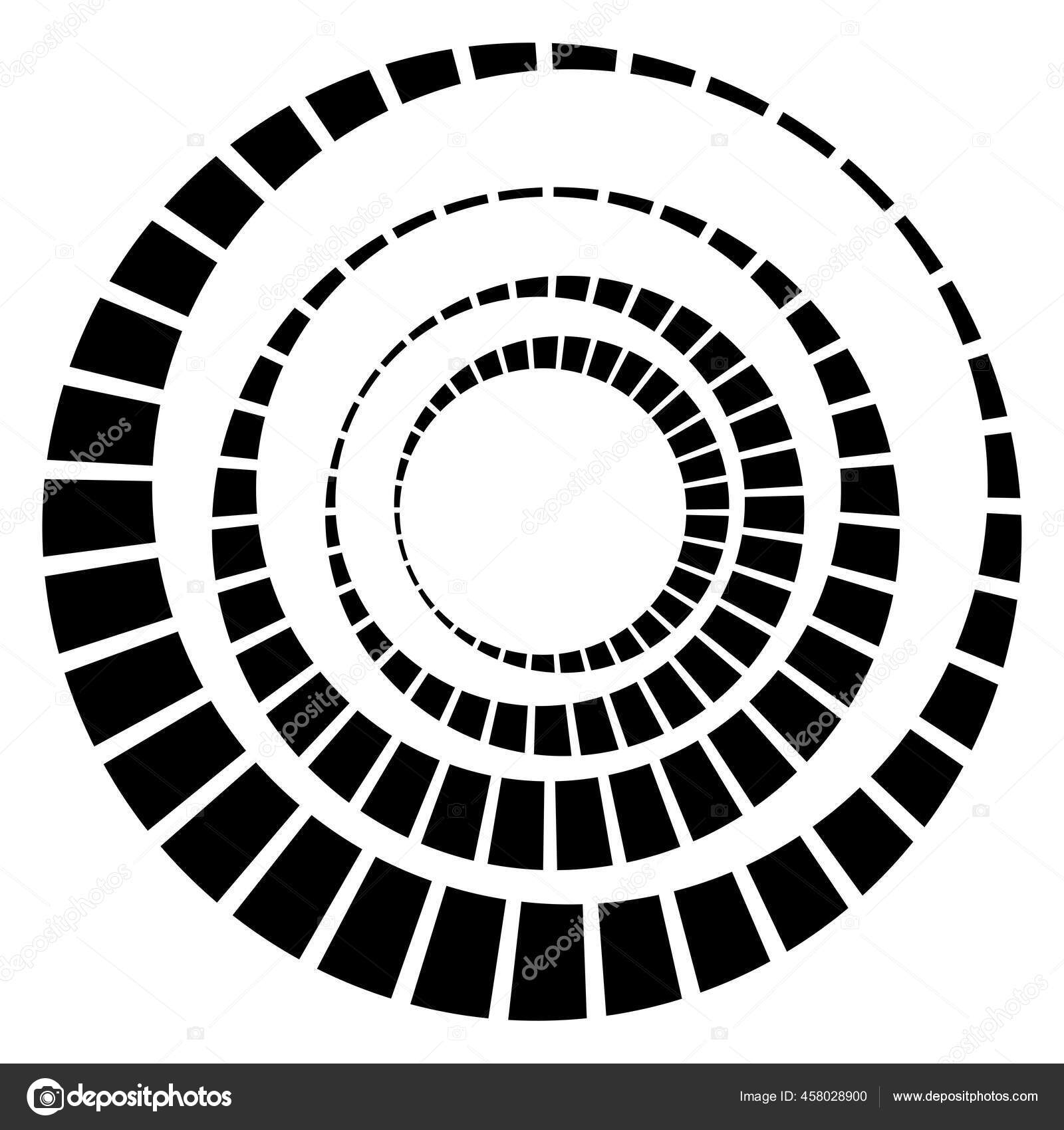 Dashed Lines Spiral Swirls Twirls Concentric Circular Volute Helix Vector Stock Vector By