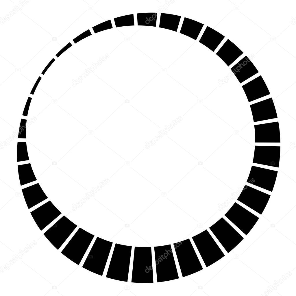 Líneas discontinuas en espiral, remolinos y giros. Concéntrico, y ...