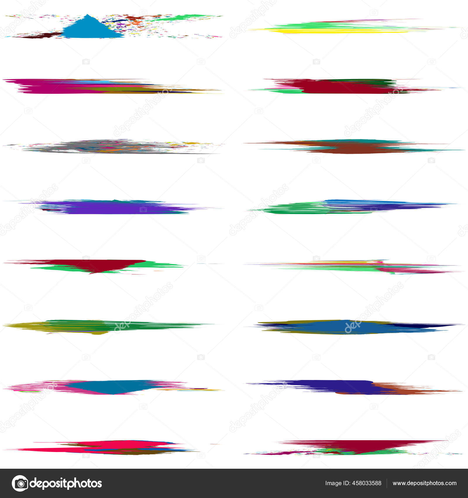 Grungy Grunge Textured Thick Line Divider Paintbrush Brushstroke Vector ...