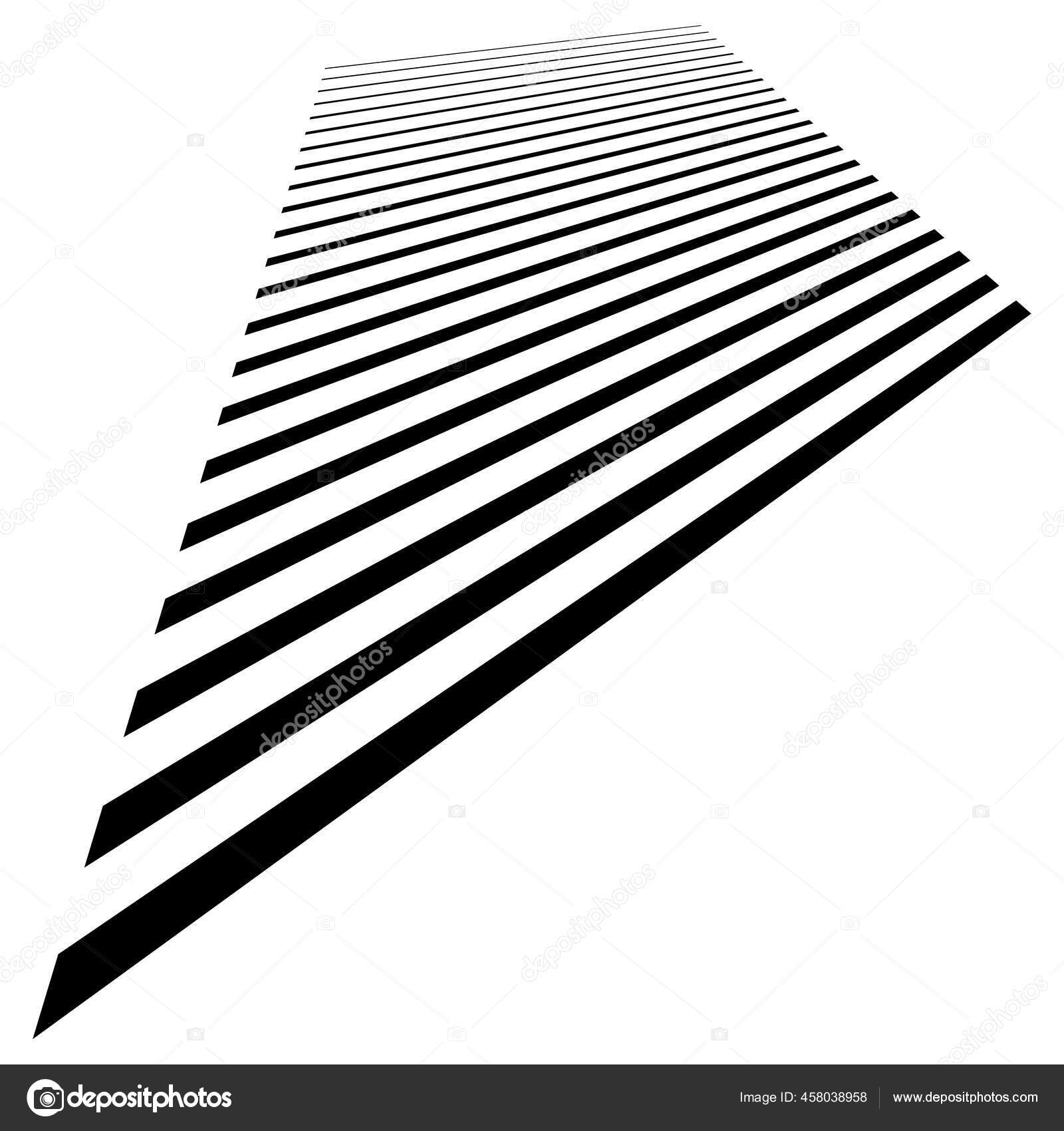 Parallel Straight Lines Stripes Perspective Vector Illustration Stock ...
