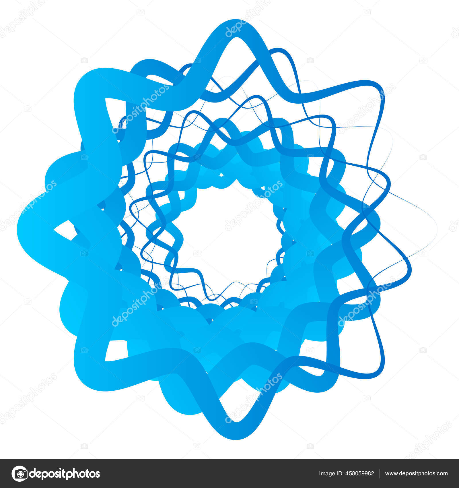 Squiggle Squiggly Lines Rotated Inwards Circular Spinning Cyclic ...