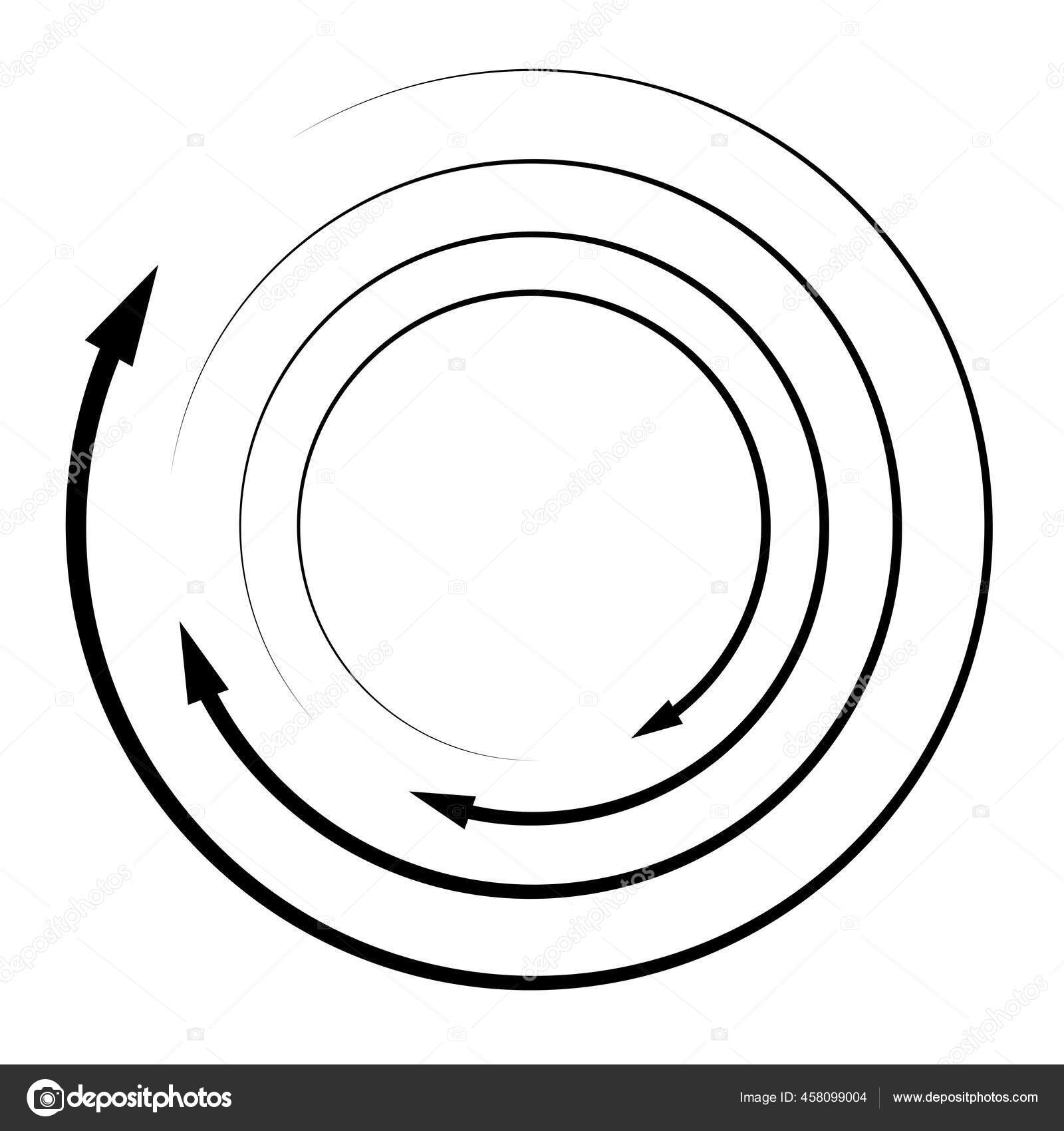 Rotating Arrows Concentric Radial Circular Arrow Element Cycle Cyclical Cursor Stock Vector ...