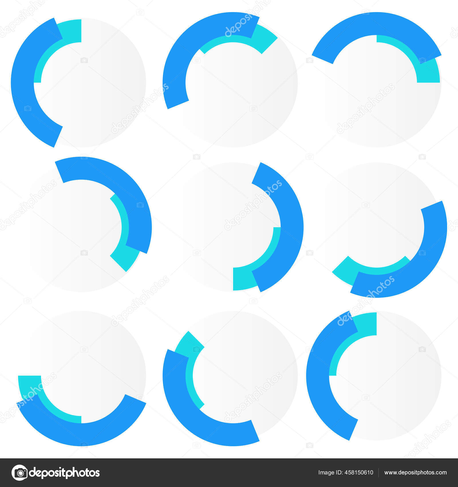 Segmented Circle Circular Preloader Buffer Progress Bar Completion Progression Stages Stock ...