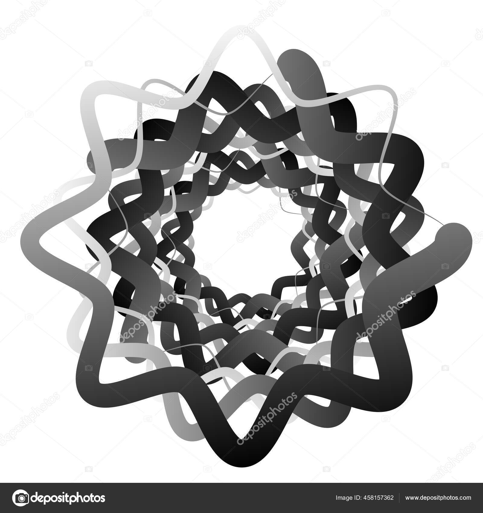 Squiggle Squiggly Lines Rotated Inwards Circular Spinning Cyclic ...