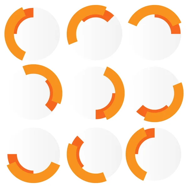 Segmented Circle Circular Preloader Buffer Progress Bar Completion Progression Stages — Stock Vector