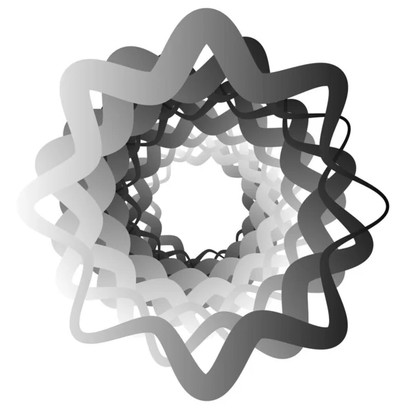 Squiggle Squiggly Lines Rotated Inwards Circular Spinning Cyclic ...