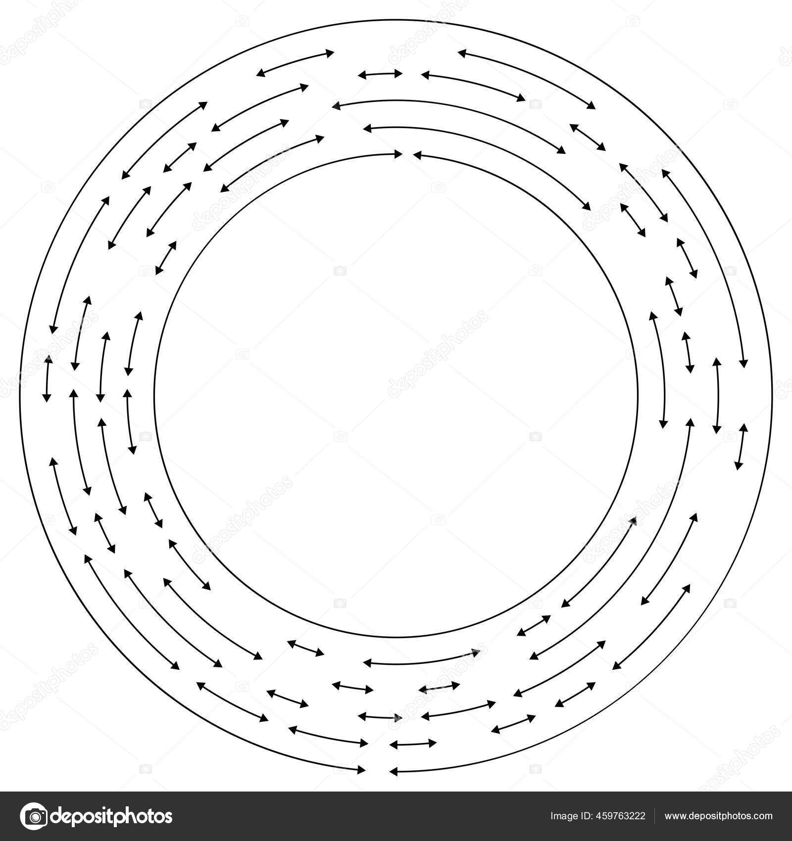 Flechas Circulares Concêntricas Sentido Oposto Ilustração Vetorial ...