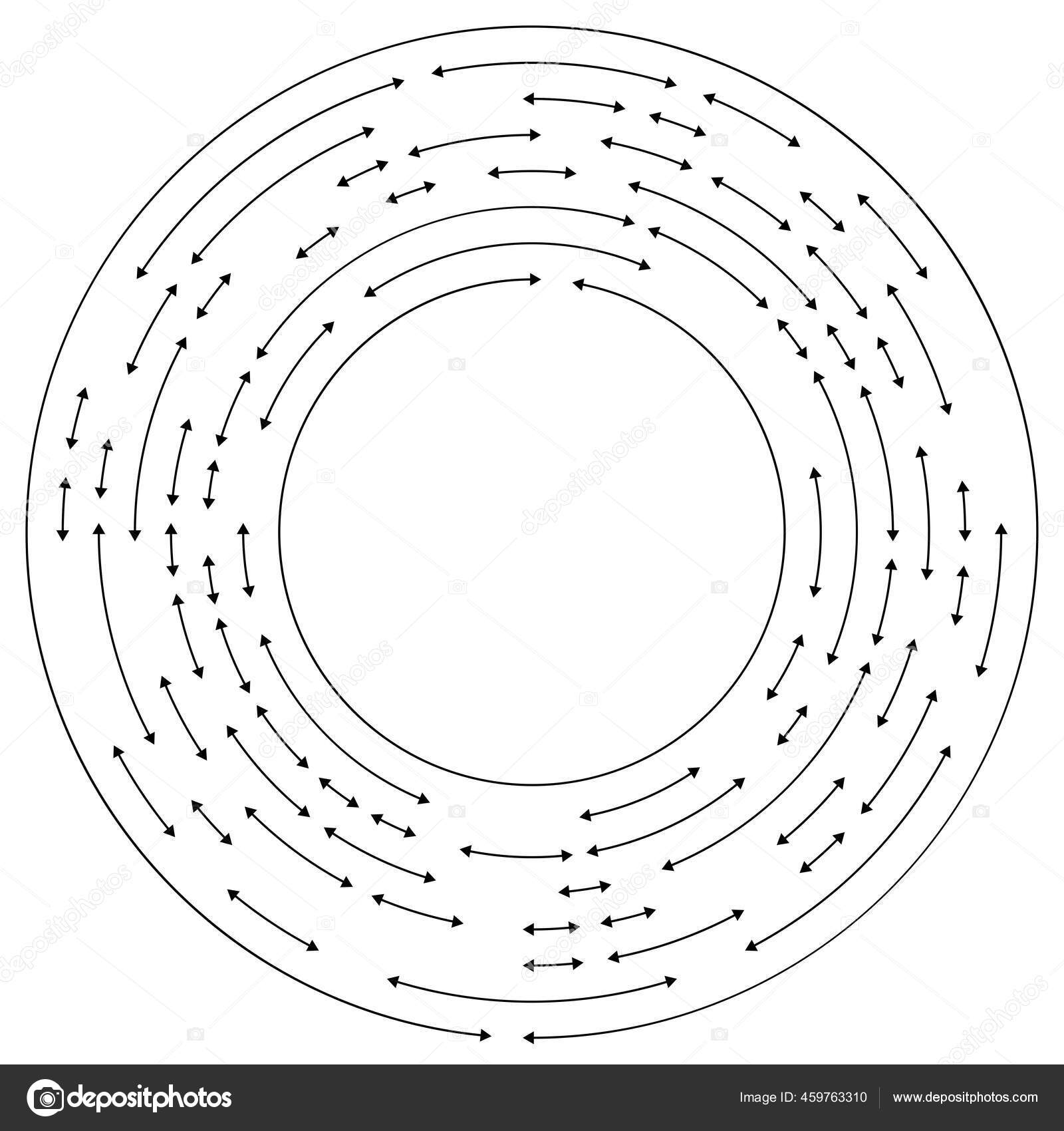Circular Concentric Arrows Direction Vector Illustration Stock Vector ...