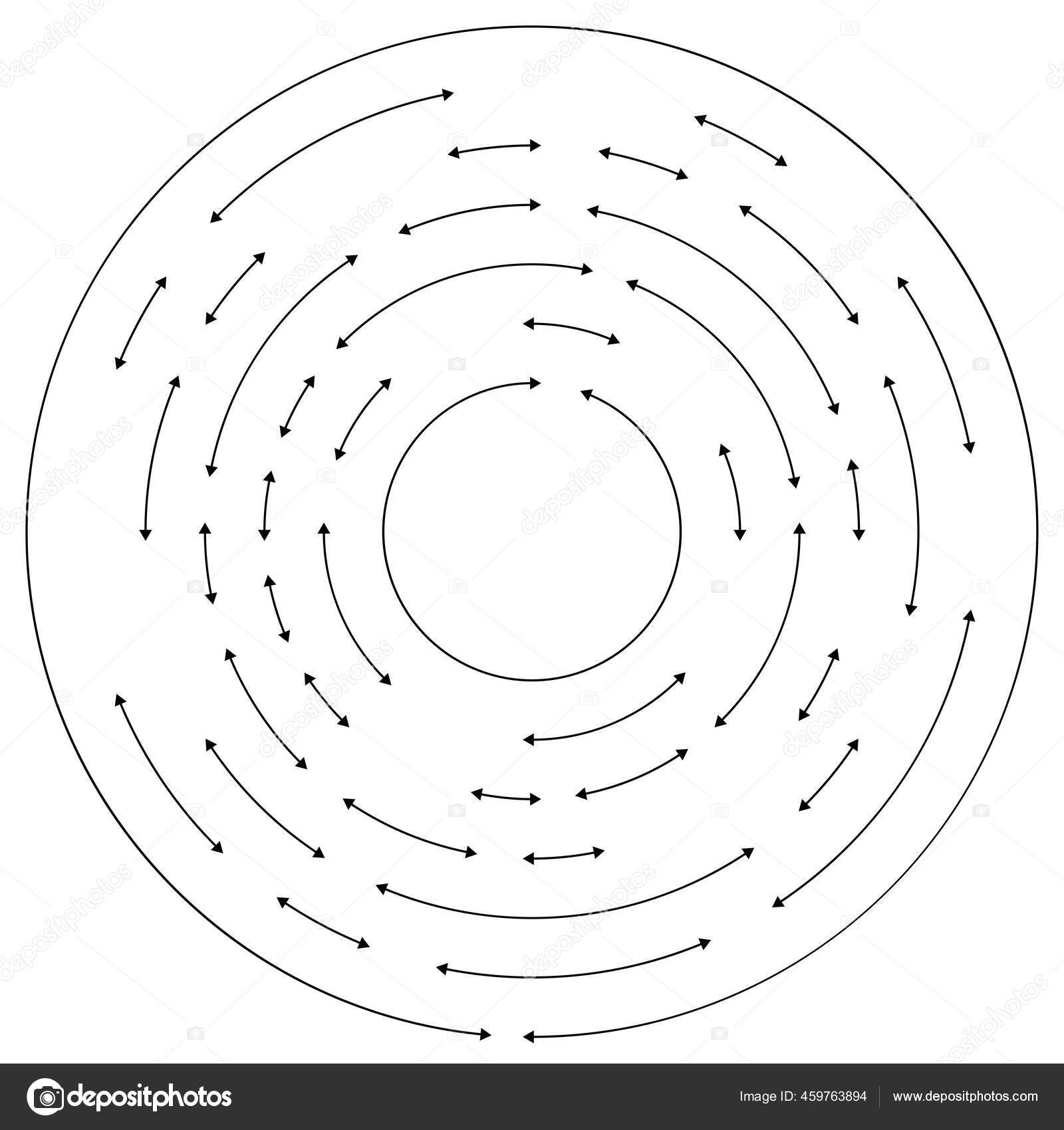 Flechas Circulares Concêntricas Sentido Oposto Ilustração Vetorial ...