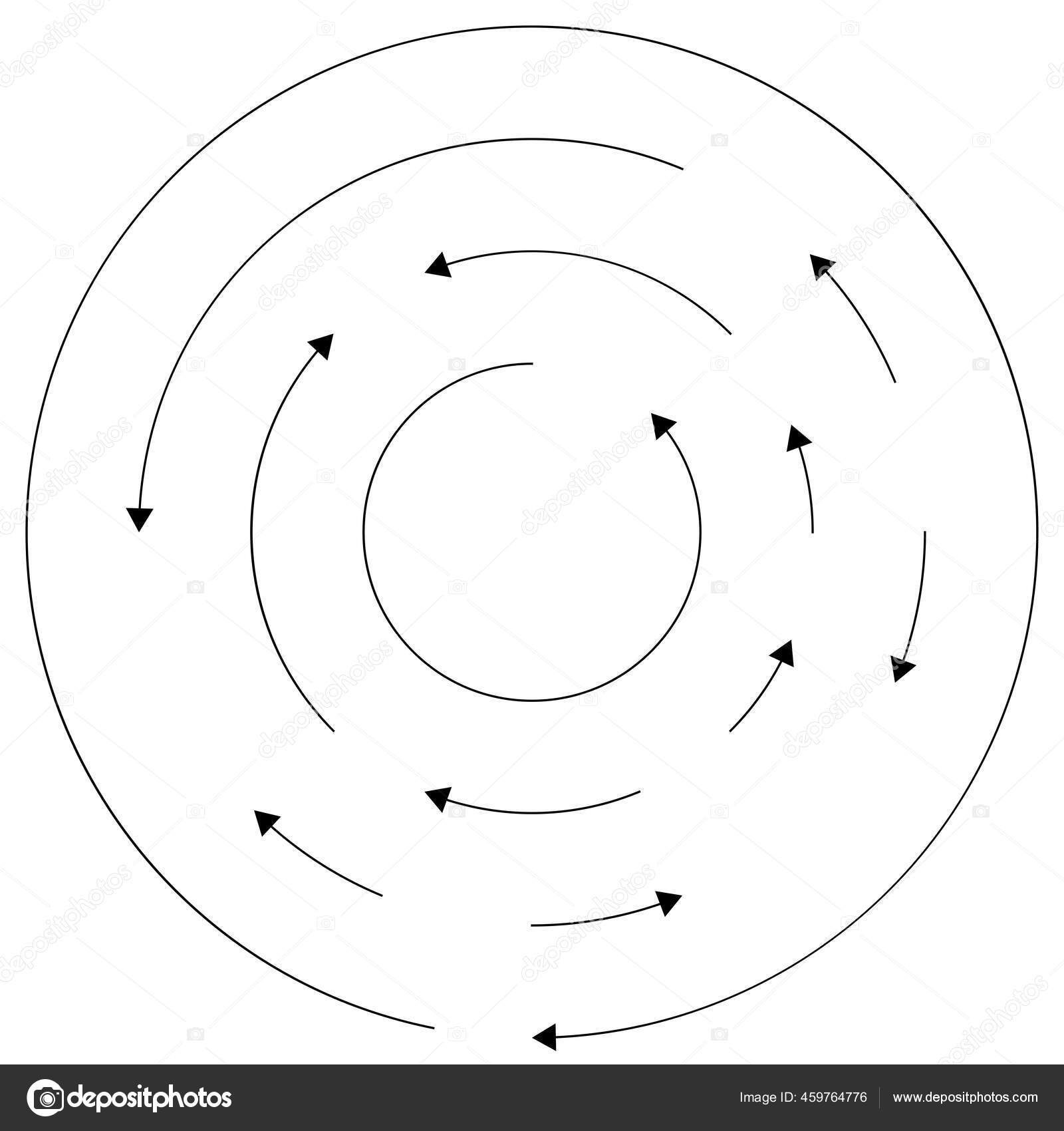 Circular Concentric Arrows Direction Vector Illustration Stock Vector ...